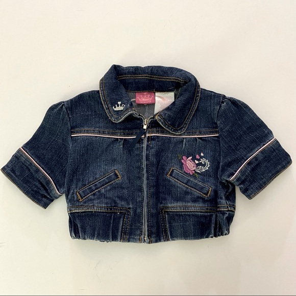 Disney | Jackets & Coats | Disney Princess Jean Crop Jacket Size 4t ...